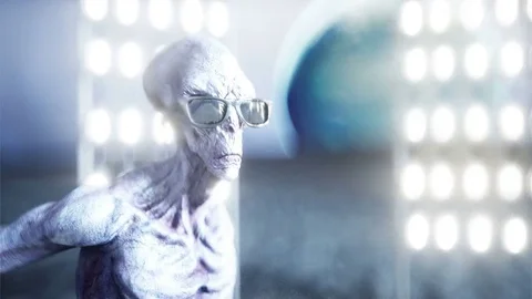 funny aliens dancing on the moon. UFO co... | Stock Video | Pond5