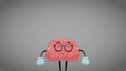 Funny and cute brain cartoon HD animatio... | Stock Video | Pond5