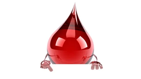 Funny Blood drop with a blank sign | Stock Video | Pond5