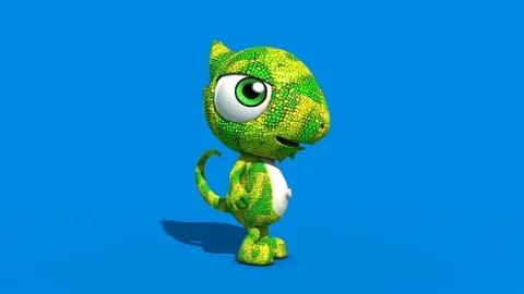 Funny Chameleon Puppet Baby Angry Blue S... | Stock Video | Pond5