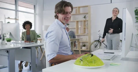 Funny company culture, office joke for A... | Stock Video | Pond5