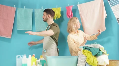 Funny crazy young couple dancing in the ... | Stock Video | Pond5