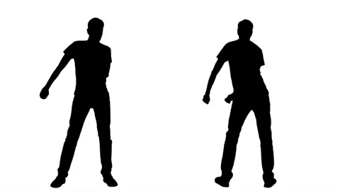 Funny Dance Male Silhouette Front Back S... | Stock Video | Pond5