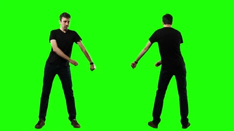 Funny Dance Mustache Man On Green Screen... | Stock Video | Pond5