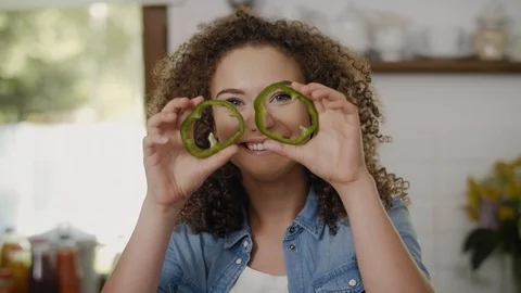 Funny face with pepper eyes | Stock Video | Pond5