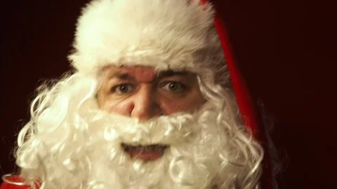 Funny fat man in Santa Claus costume. Re... | Stock Video | Pond5