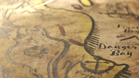 Funny hand-drawn ancient map with animat... | Stock Video | Pond5