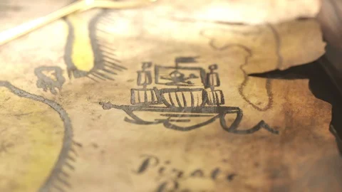 Funny hand-drawn ancient map with animat... | Stock Video | Pond5