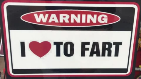 Funny I Love to Fart Warning Sign | Stock Video | Pond5
