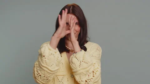 Funny joyful woman making playful silly ... | Stock Video | Pond5