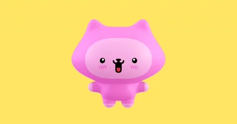Funny Looped cartoon kawaii cat characte... | Stock Video | Pond5
