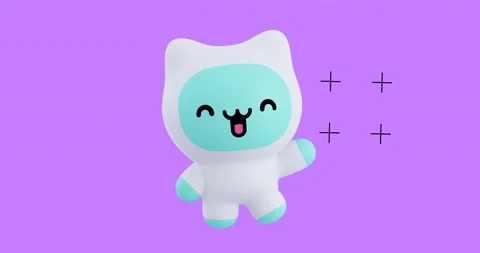Funny Looped cartoon kawaii Kitty charac... | Stock Video | Pond5