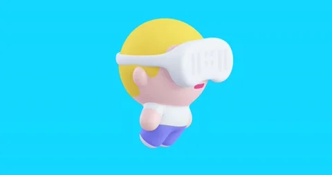 Funny Looped cartoon kawaii VR boy chara... | Stock Video | Pond5