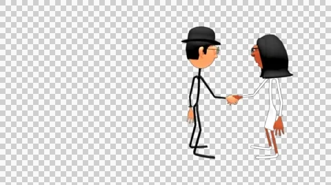 Funny Matchstick Business People Shake H... | Stock Video | Pond5