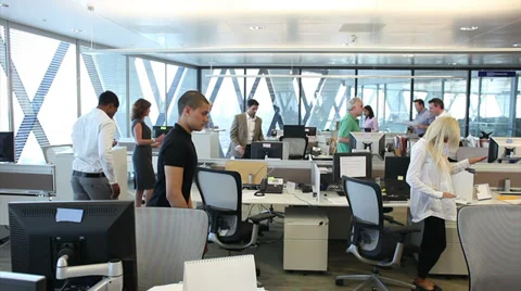 Funny scene with strange office workers.... | Stock Video | Pond5