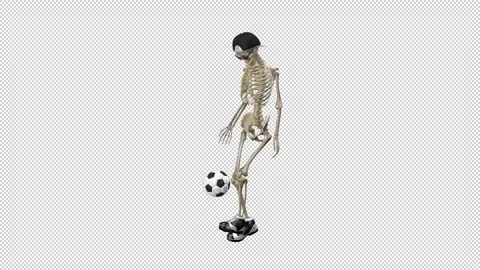 Funny Skeleton Juggling Soccer Ball - Tr... | Stock Video | Pond5