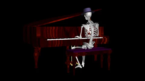 Funny Skeleton - Piano Player - Loop 04 | Stock Video | Pond5