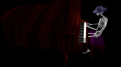 Funny Skeleton - Piano Player - Pan 02 | Stock Video | Pond5