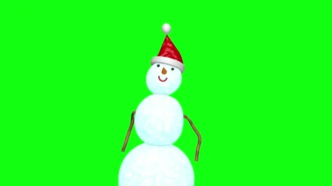 Funny snowman is dancing on green screen... | Stock Video | Pond5