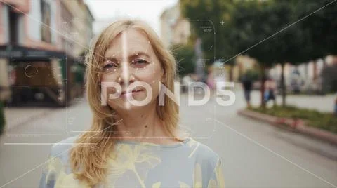 Future. Face Detection. Technological 3d Scanning. Biometric Facial ...