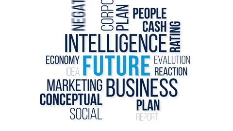 future Word cloud animation concept. | Stock Video | Pond5