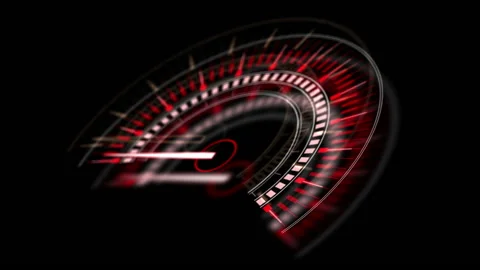 Futuristic 3D Speedometer HUD UI Element... | Stock Video | Pond5