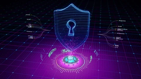 Futuristic animation of defensive shield... | Stock Video | Pond5