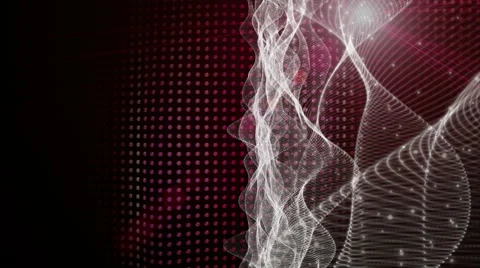 Futuristic animation with moving wave ob... | Stock Video | Pond5
