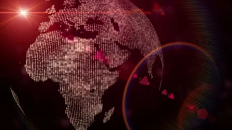 Futuristic animation with moving world m... | Stock Video | Pond5