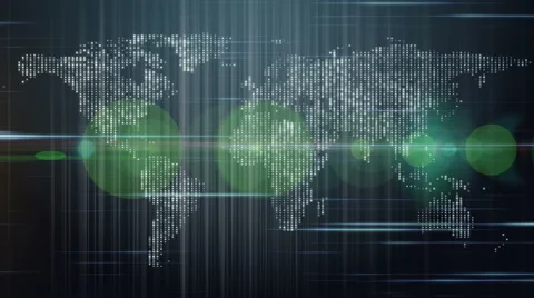 Futuristic animation with moving world m... | Stock Video | Pond5