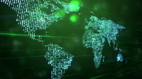 Futuristic animation with moving world m... | Stock Video | Pond5