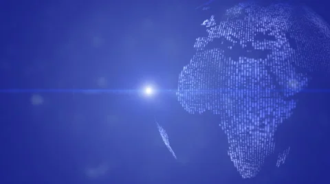 futuristic animation with moving world m... | Stock Video | Pond5