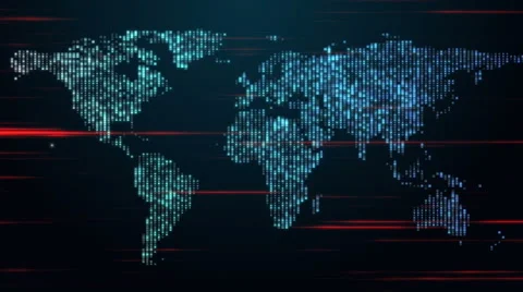 futuristic animation with moving world m... | Stock Video | Pond5