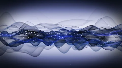 Futuristic animation with wave object an... | Stock Video | Pond5