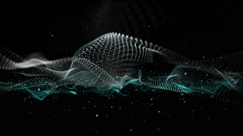 Futuristic animation with wave object an... | Stock Video | Pond5