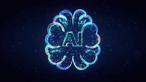 Futuristic Blue Ai Artificial Intelligen... | Stock Video | Pond5