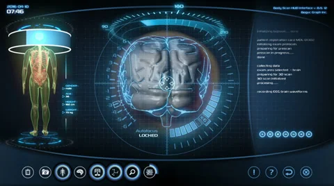 Futuristic brain scan | Stock Video | Pond5