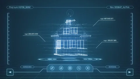 futuristic cad software interface | Stock Video | Pond5