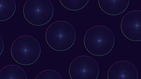 Futuristic circles pattern with neon rai... | Stock Video | Pond5