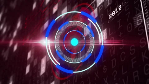 Futuristic circular interface animation ... | Stock Video | Pond5