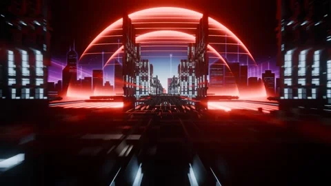 Futuristic city background, cyberpunk ut... | Stock Video | Pond5