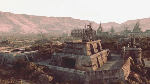 A futuristic city with a military base w... | Stock Video | Pond5