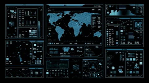 Futuristic command center interface (loo... | Stock Video | Pond5