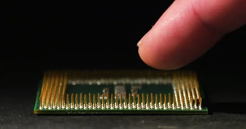 Futuristic CPU for Computer Being Touch ... | Stock Video | Pond5