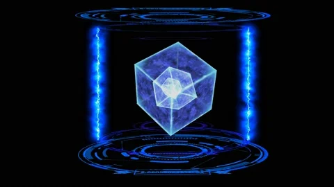 Futuristic cube empty core energy surfac... | Stock Video | Pond5
