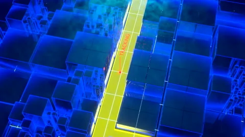 Futuristic digital city map layout with ... | Stock Video | Pond5