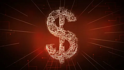 Futuristic Digital Dollar Sign Red Abstr... | Stock Video | Pond5