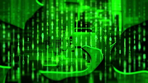 Futuristic digital green matrix style ba... | Stock Video | Pond5