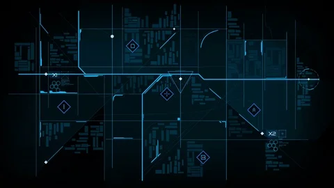 Futuristic digital HUD Map | Stock Video | Pond5