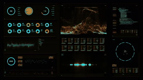 Futuristic digital interface screen | Stock Video | Pond5